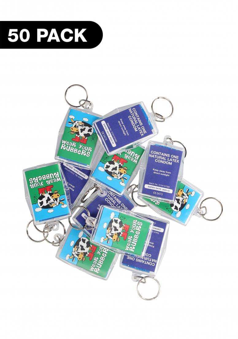 Key Rings- Wear Your Rubbers - 50 pack - Xman-Store.nl
